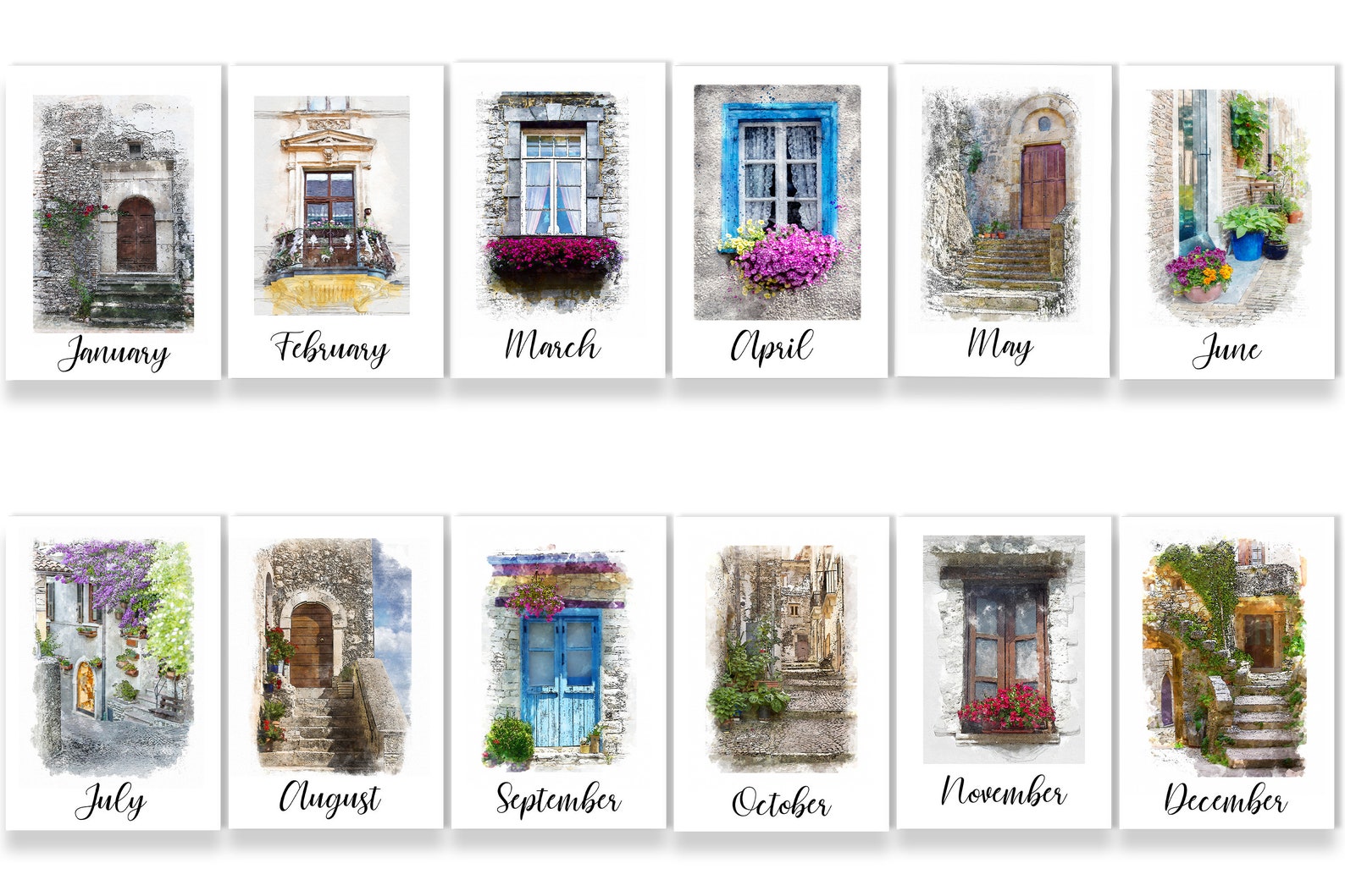 Printable A5 and Half Letter Illustrated Agenda Monthly Cover Pages ...