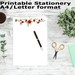 Red Flower Printable Stationary, A4 and Letter Writing Paper ...