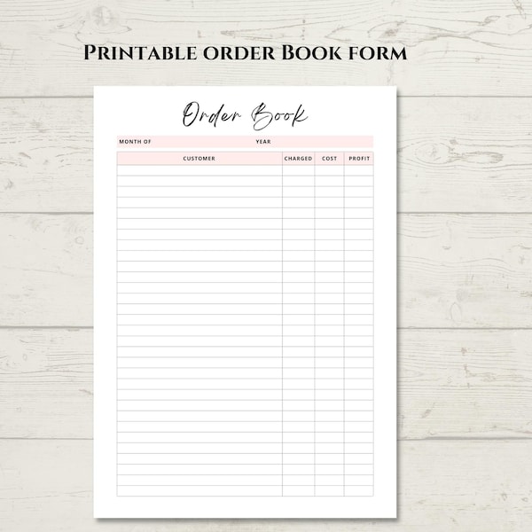 Order Form Book - Etsy