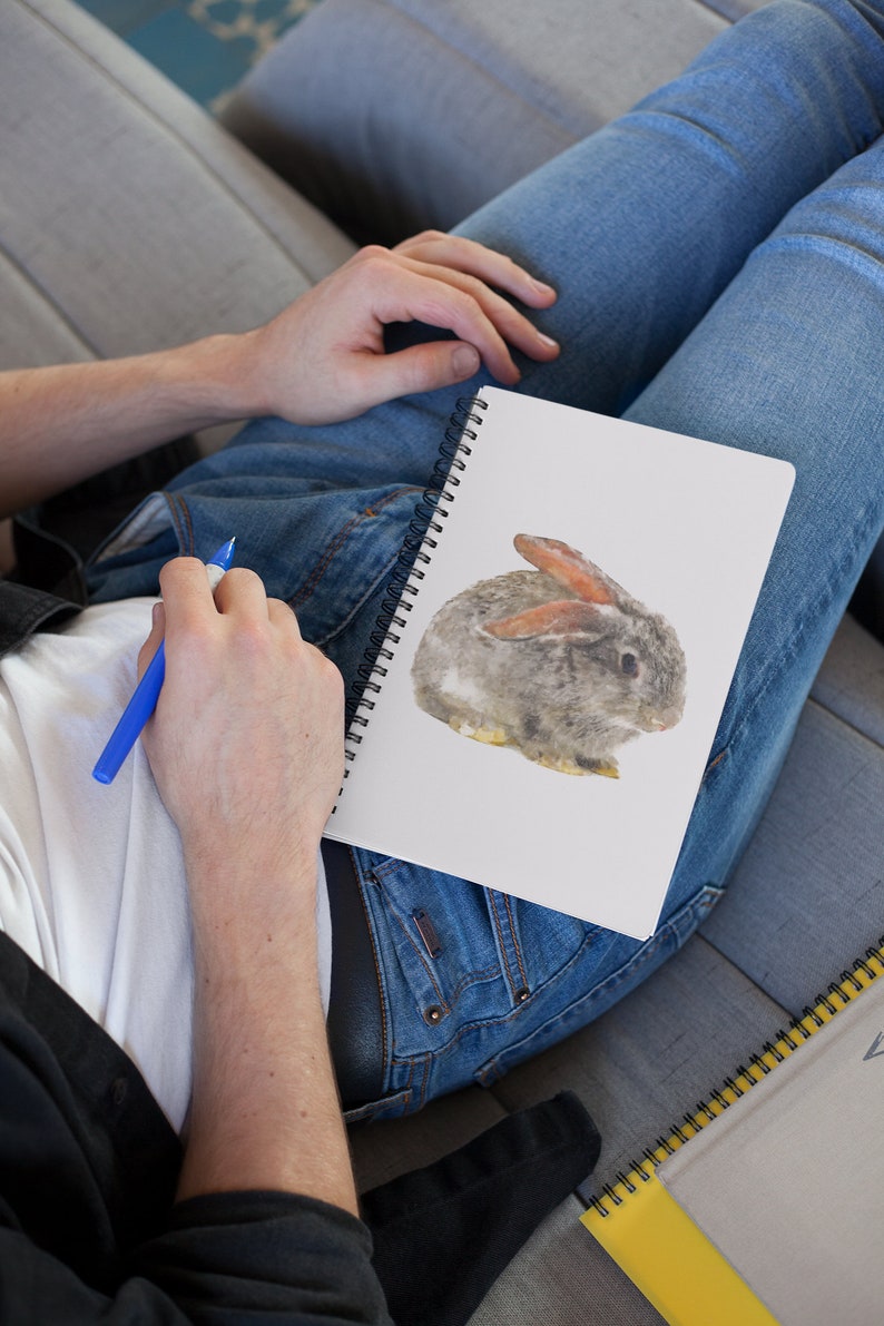 Printable Small Bunny Notebook Cover. A4 A5 Letter and Half Letter ...