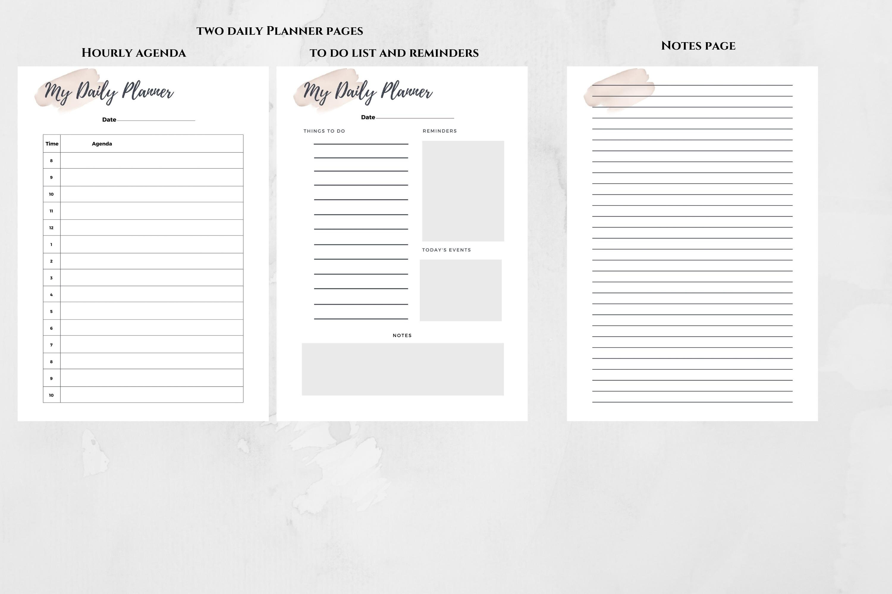 A4 Watercolor Printable Undated Planner Bundle, Printable A4 Year ...