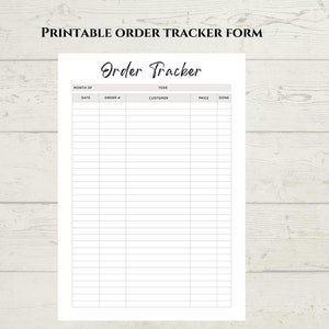 Gray Order Tracker Form. Printable Crafters Sales Tracker. Small ...