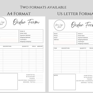 Simple Order Form. Custom Order Form Template for Canva. Printable ...