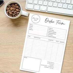 Simple Order Form. Custom Order Form Template for Canva. Printable ...