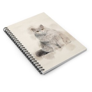 Watercolor Cat Spiral Notebook. Cute Spiral Journal. Animal Lover ...