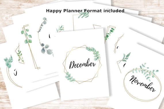 Minimal Agenda Monthly Cover Pages. Printable Monthly Planner | Etsy