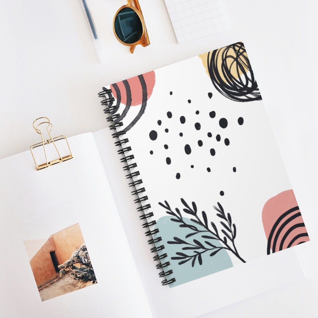 Abstract Spiral Notebook. Modern Spiral Journal. Geometric - Etsy