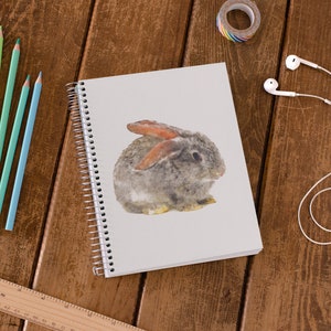 Printable Small Bunny Notebook Cover. A4 A5 Letter and Half Letter ...