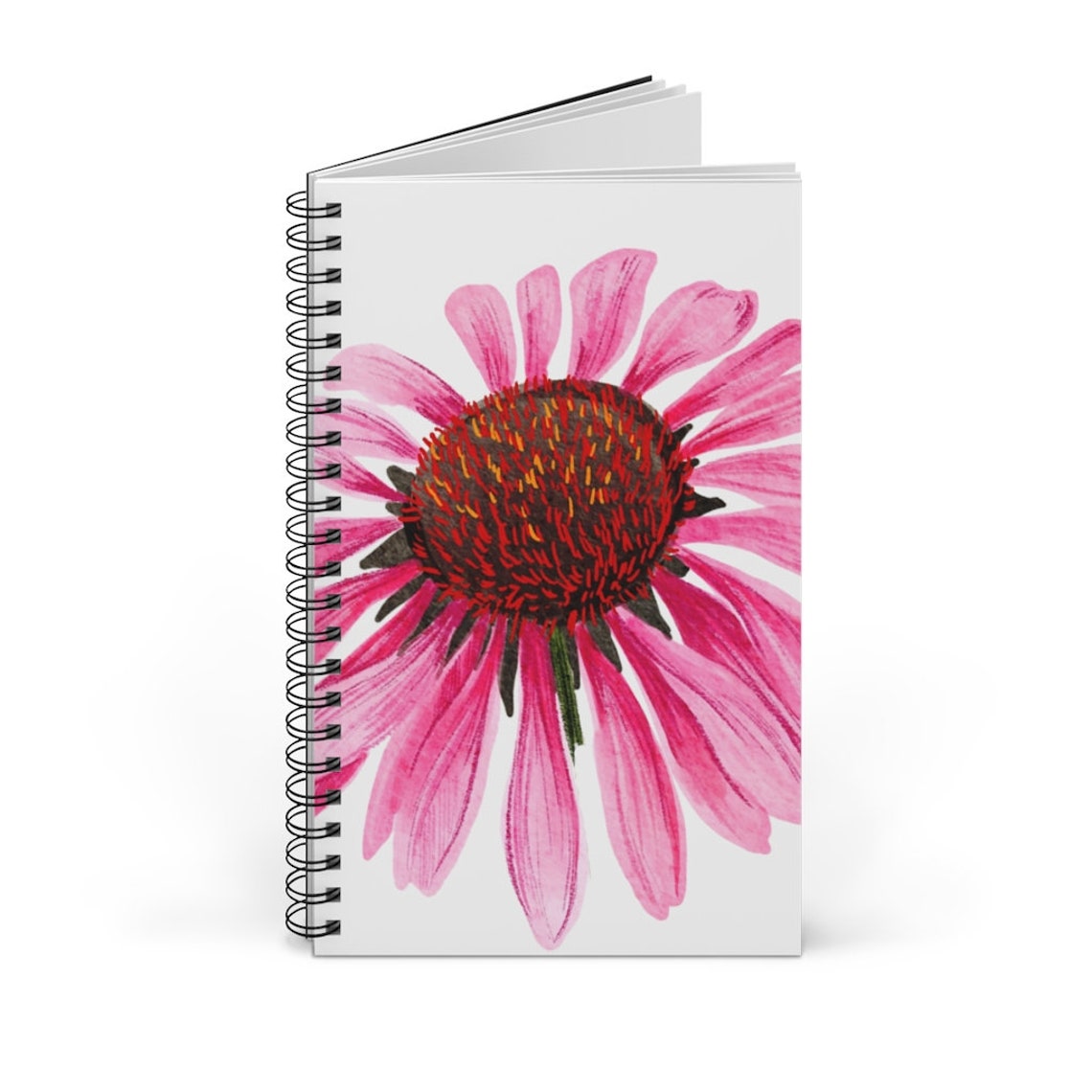 Pink Flower Spiral Notebook. Watercolor Daisy Spiral Notebook ...