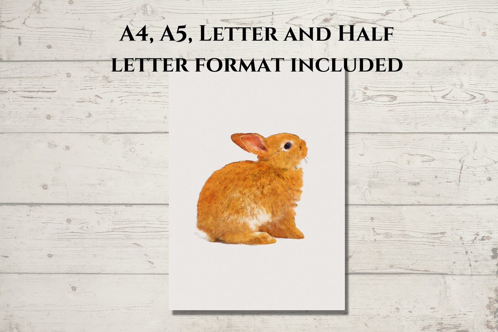Printable Ginger Bunny Notebook Cover. A4 A5 Letter and Half Letter ...