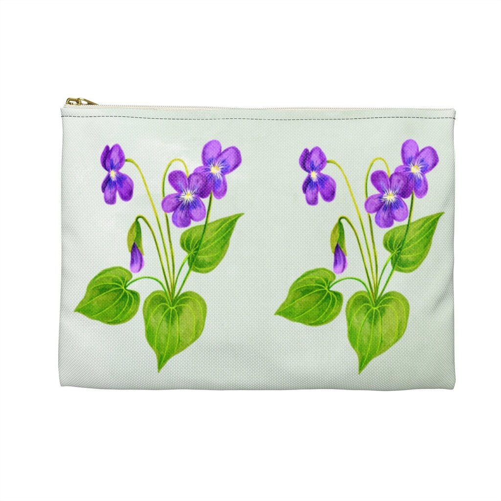 Purple Flower Pencil Pouch.floral Accessory Pouch. Cyclamen Pencil Bag ...