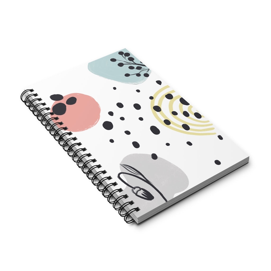 Dotted or Blank Abstract Spiral Notebook. Modern Spiral - Etsy