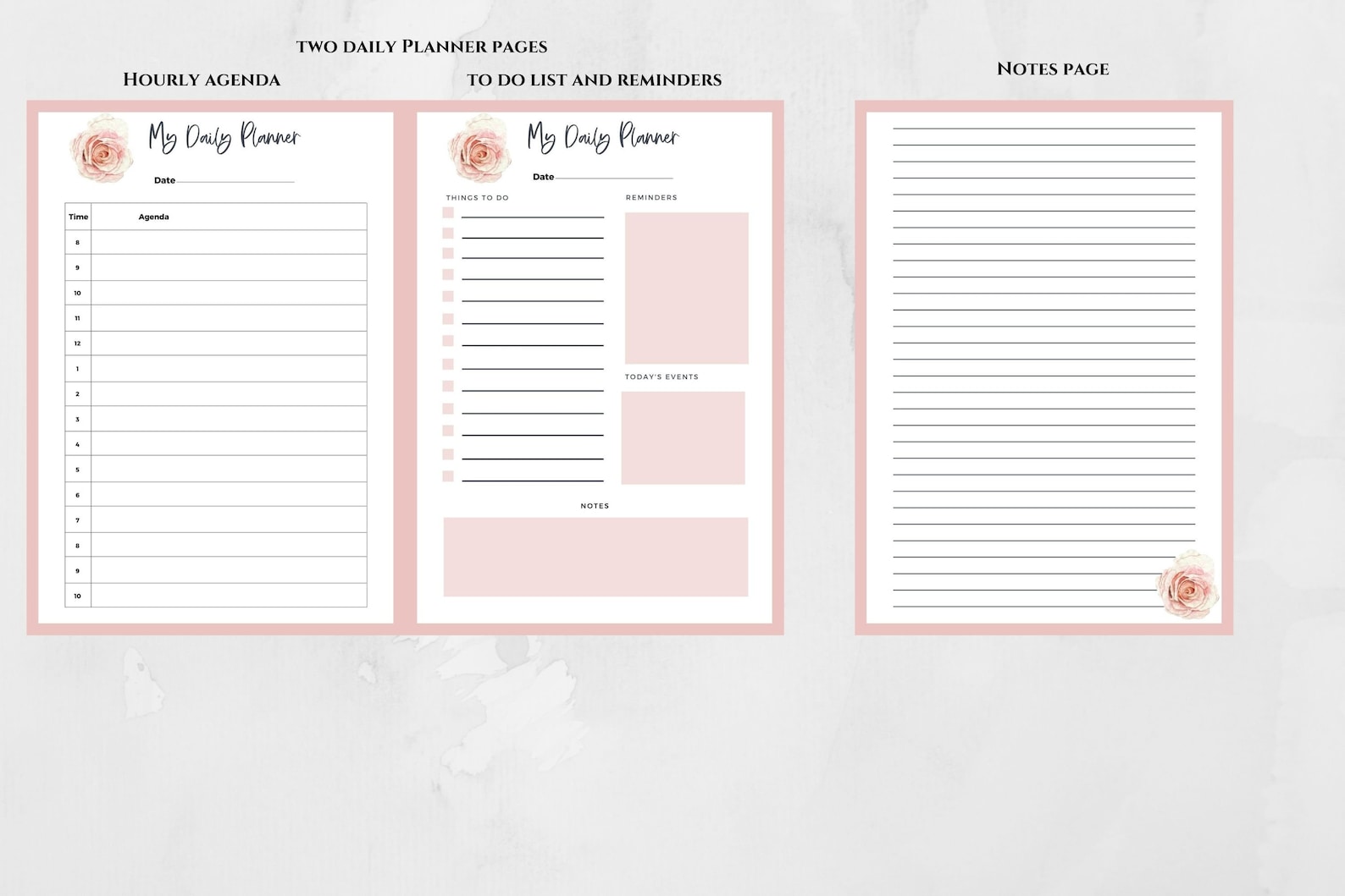 Printable Floral Undated Planner Bundle, Printable A4 Year Planner ...