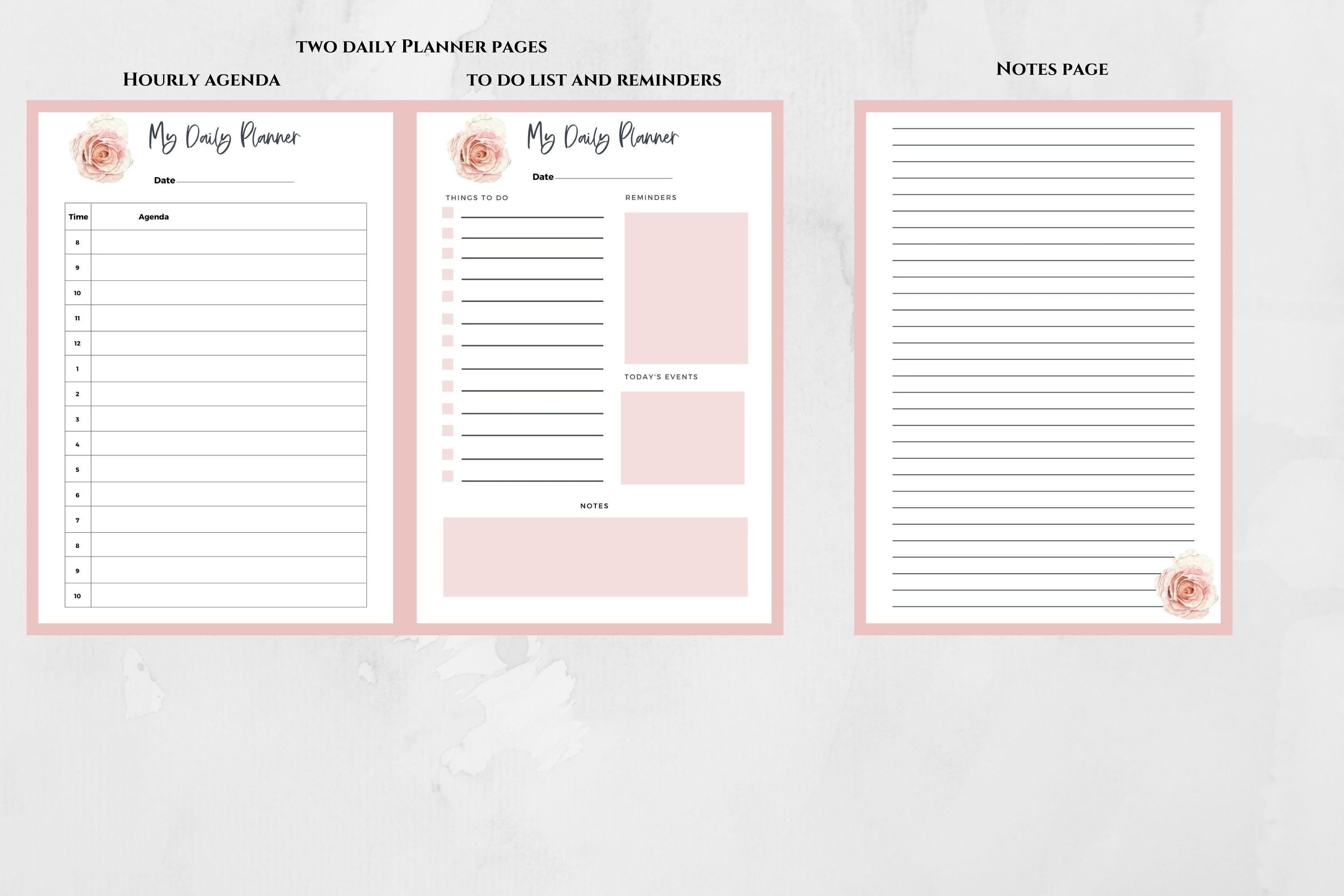 Printable Floral Undated Planner Bundle, Printable A4 Year Planner ...