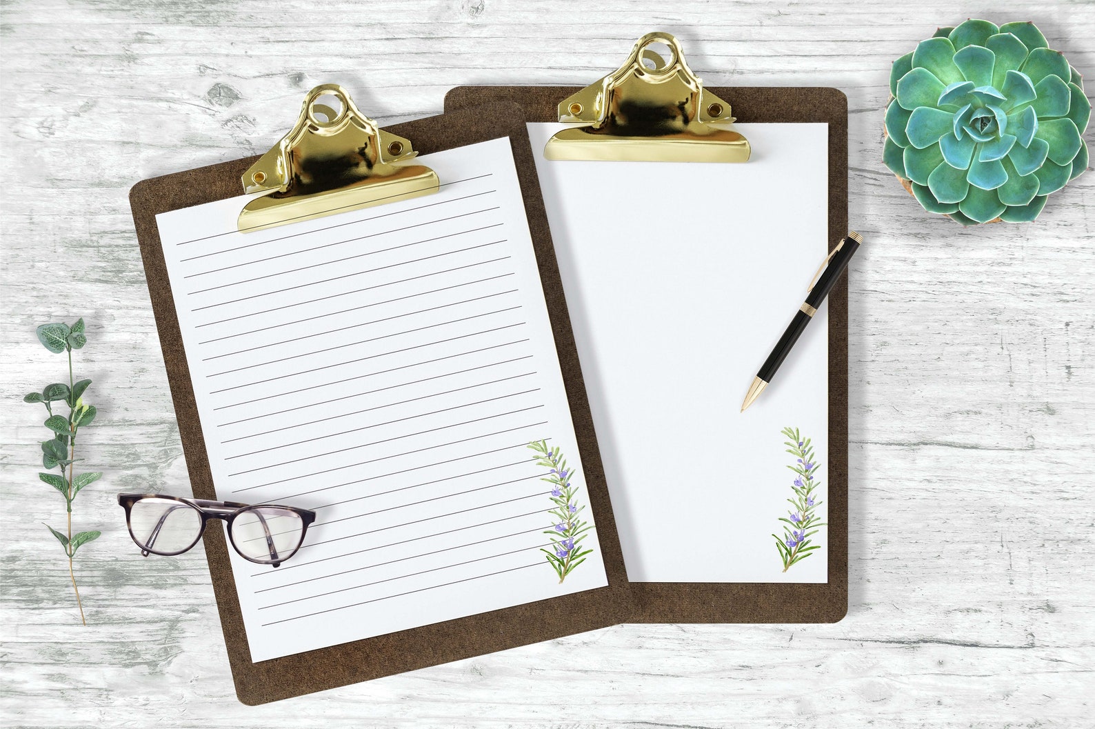 Rosemary Printable A4 and Letter Writing Paper, Pastel Botanical ...