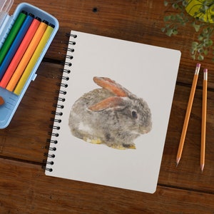 Printable Small Bunny Notebook Cover. A4 A5 Letter and Half Letter ...