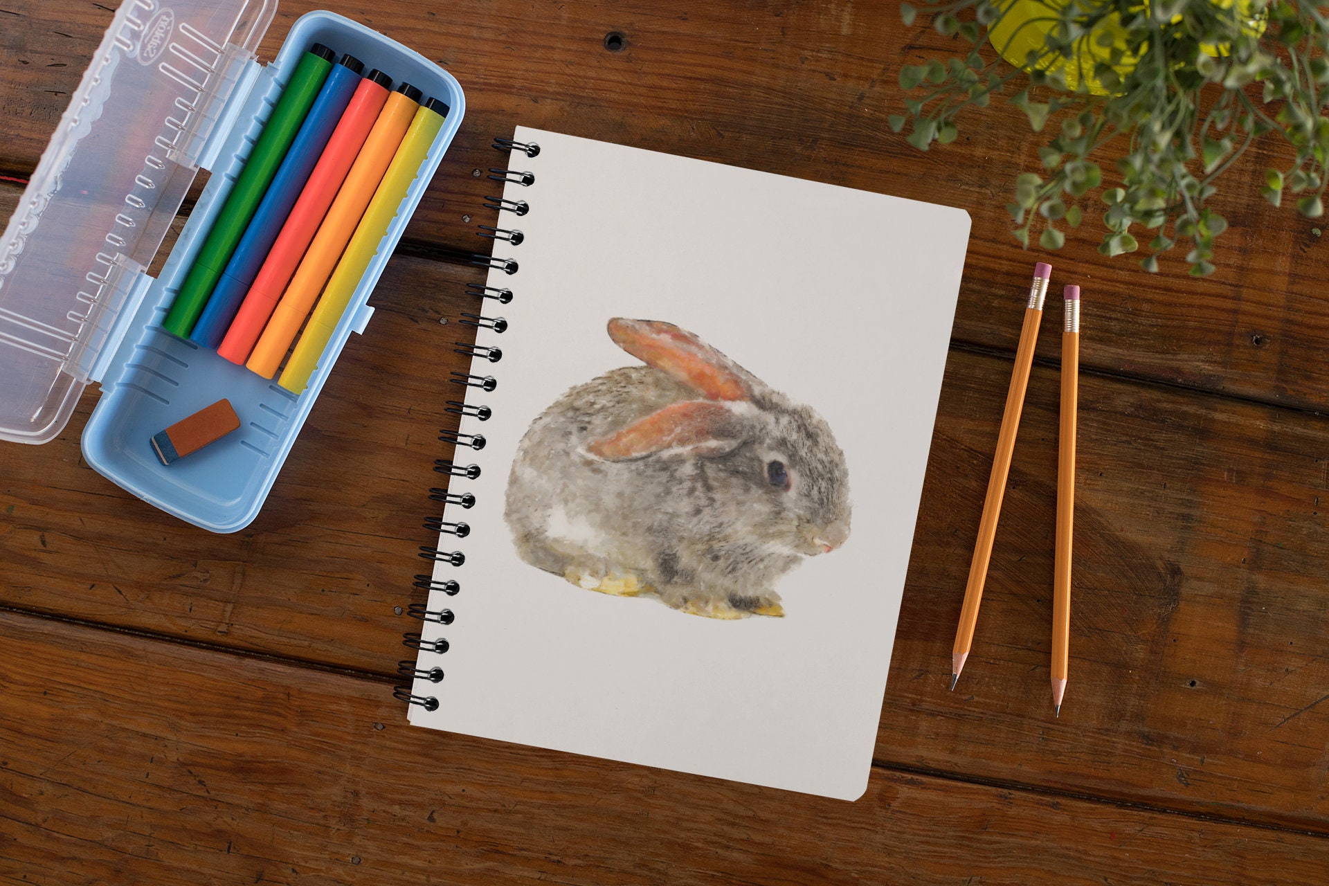 Printable Small Bunny Notebook Cover. A4 A5 Letter and Half - Etsy UK