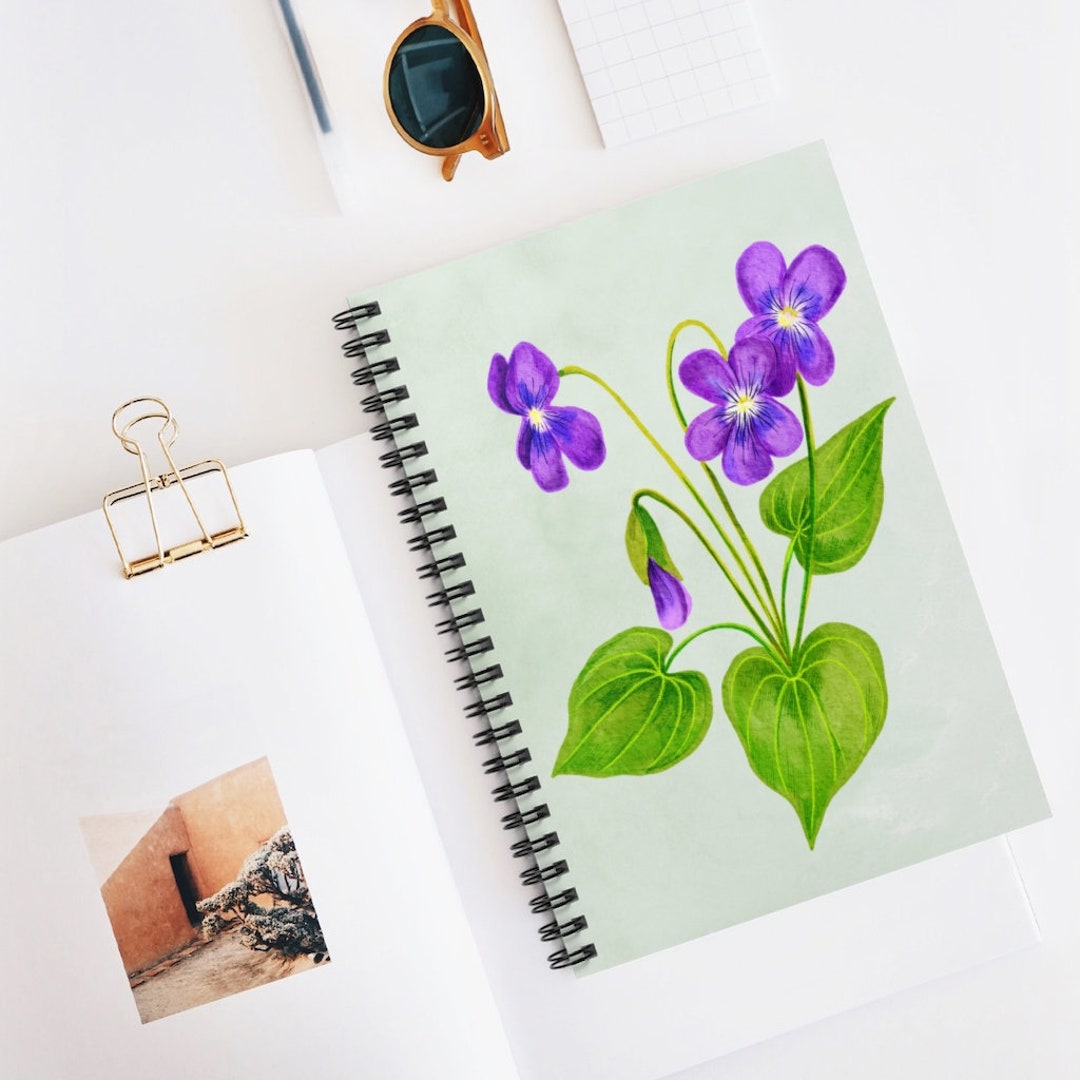 Watercolor Flower Spiral Notebook.cyclamens Spiral Journal. Romantic ...