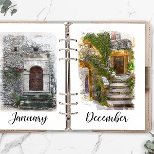 Printable A5 and Half Letter Illustrated Agenda Monthly Cover Pages ...