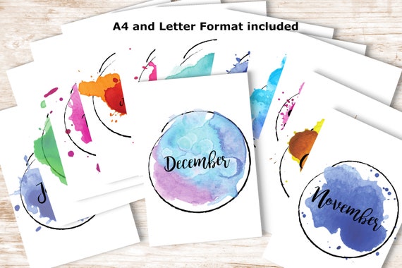 Agenda Monthly Cover Pages. Printable Monthly Planner Covers. | Etsy