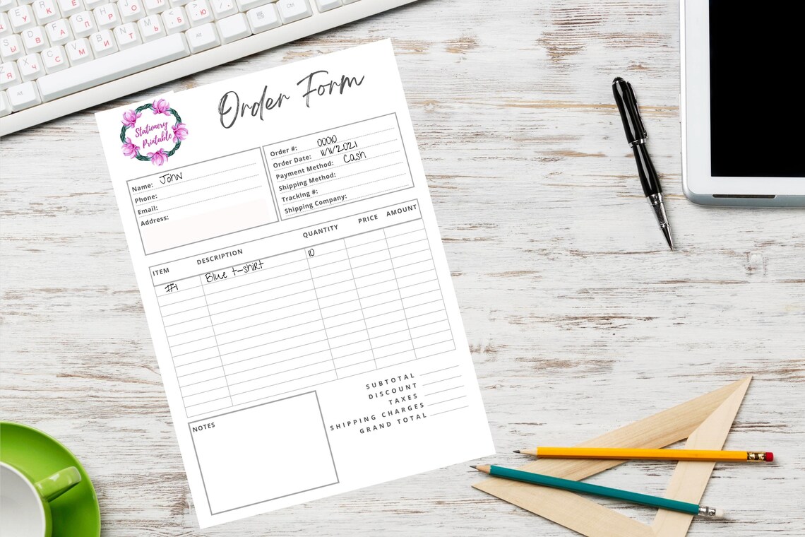 Simple Order Form. Custom Order Form Template for Canva. Printable ...