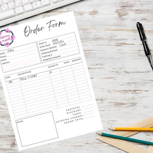 Simple Order Form. Custom Order Form Template for Canva. Printable ...