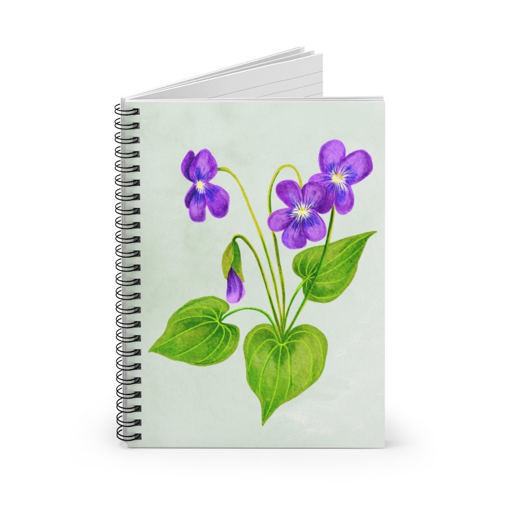 Watercolor Flower Spiral Notebook.cyclamens Spiral Journal. Romantic ...