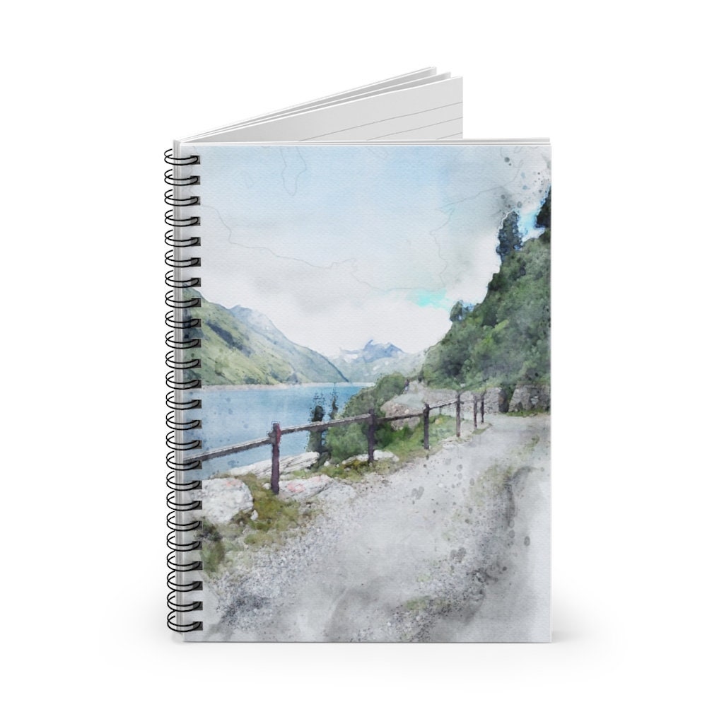 Watercolor Spiral Notebook. Lake View Spiral Journal. Nature Spiral ...
