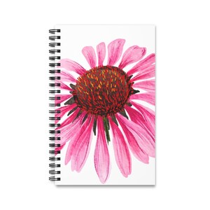 Pink Flower Spiral Notebook. Watercolor Daisy Spiral Notebook ...