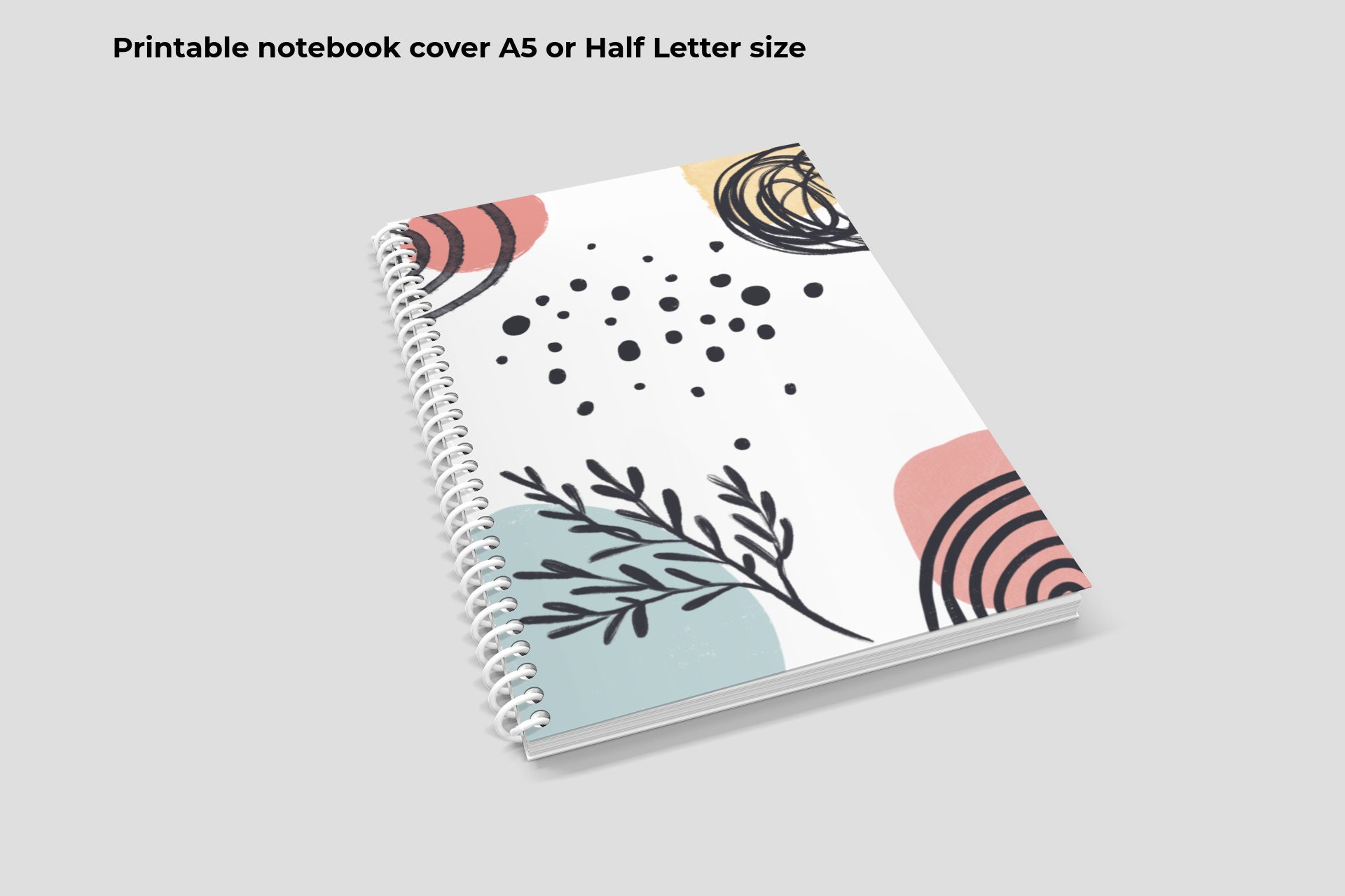Printable Abstract Notebook Cover A5 or Half Letter Size. Modern ...