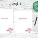Printable Writing Paper, Watercolor Pink Rose Printable Stationery, A4 ...