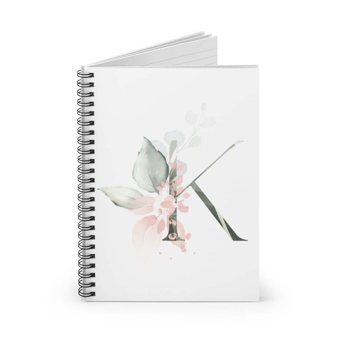 Floral Stationery. Monogram Spiral Notebook. Watercolor Flower Spiral ...