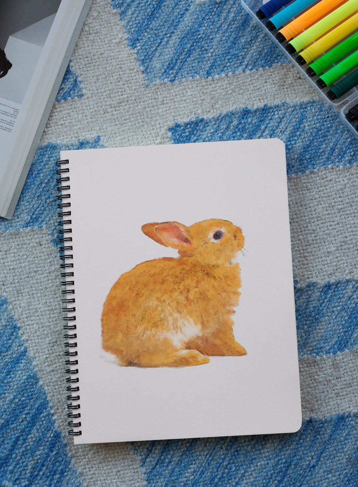 Printable Ginger Bunny Notebook Cover. A4 A5 Letter and Half - Etsy