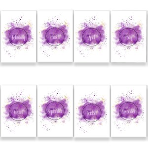 Purple Agenda Monthly Cover Pages. Printable Monthly Planner Covers ...