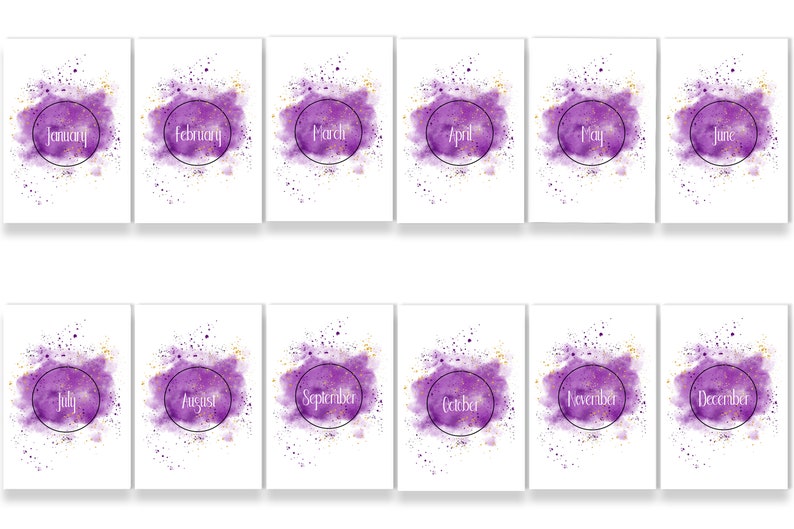 Purple Agenda Monthly Cover Pages. Printable Monthly Planner Covers ...