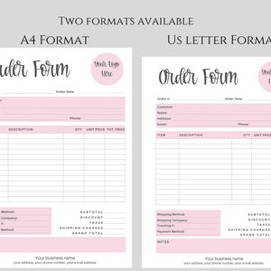 Custom Order Form Template for Canva. Pink Printable Crafters Order ...