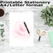 Watercolor Floral Stationery Printable, Pink Rose A4 and Letter Digital ...