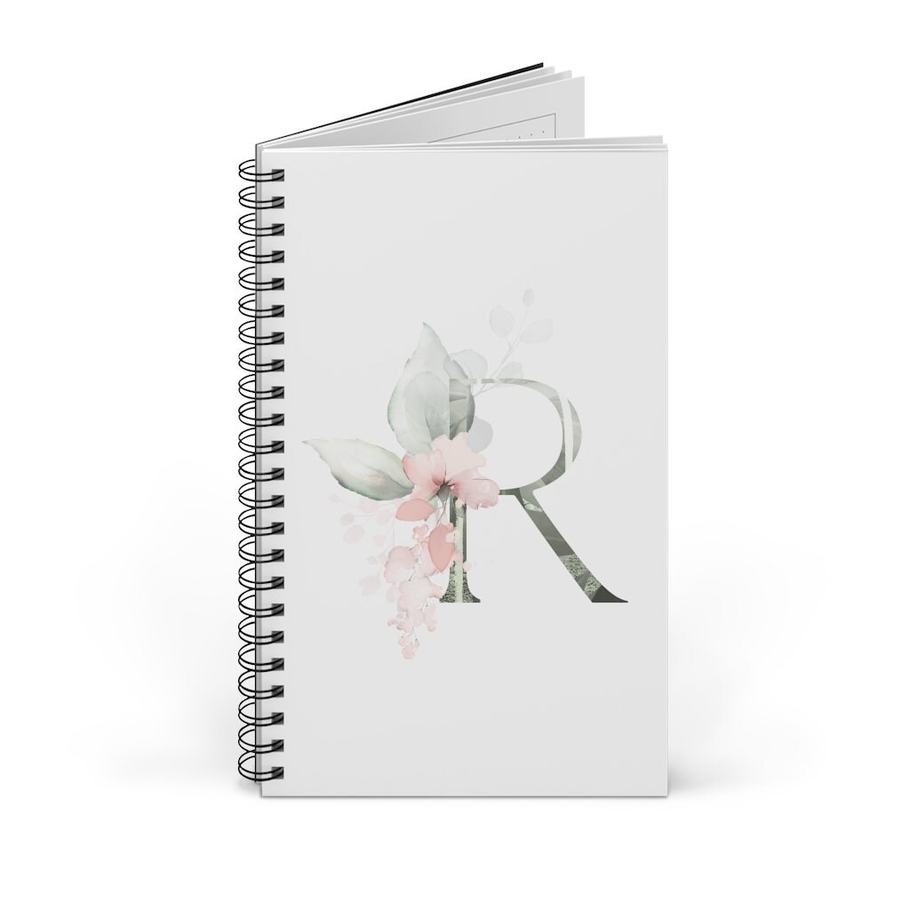 Floral Stationery. Monogram Spiral Notebook. Watercolor Flower Spiral ...