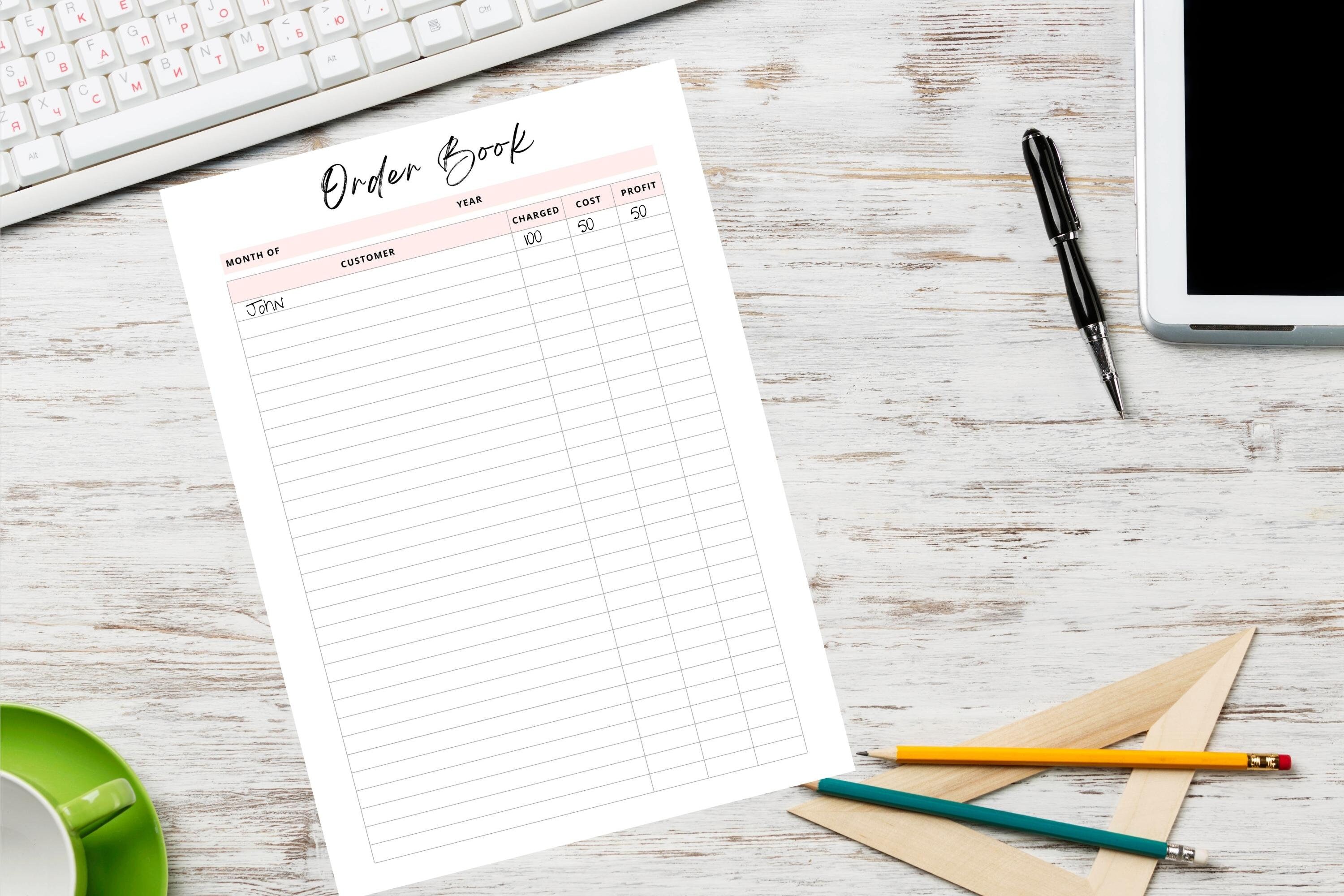 Printable Order Book Form. Printable Crafters Sales Tracker. Small ...