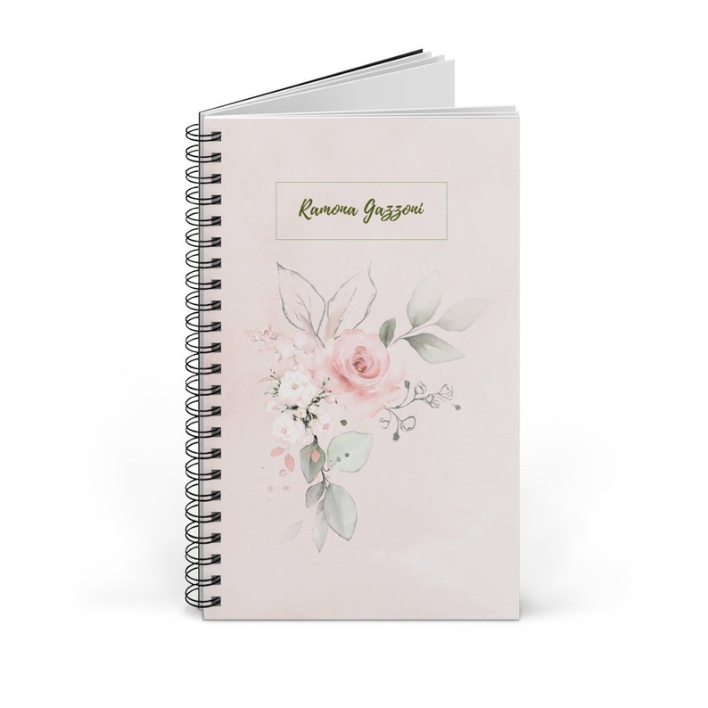 Custom Spiral Notebook. Watercolor Flower Notebook. Personalized Spiral ...