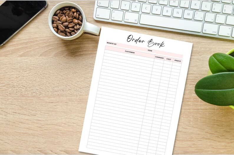 Printable Order Book Form. Printable Crafters Sales Tracker. Small ...