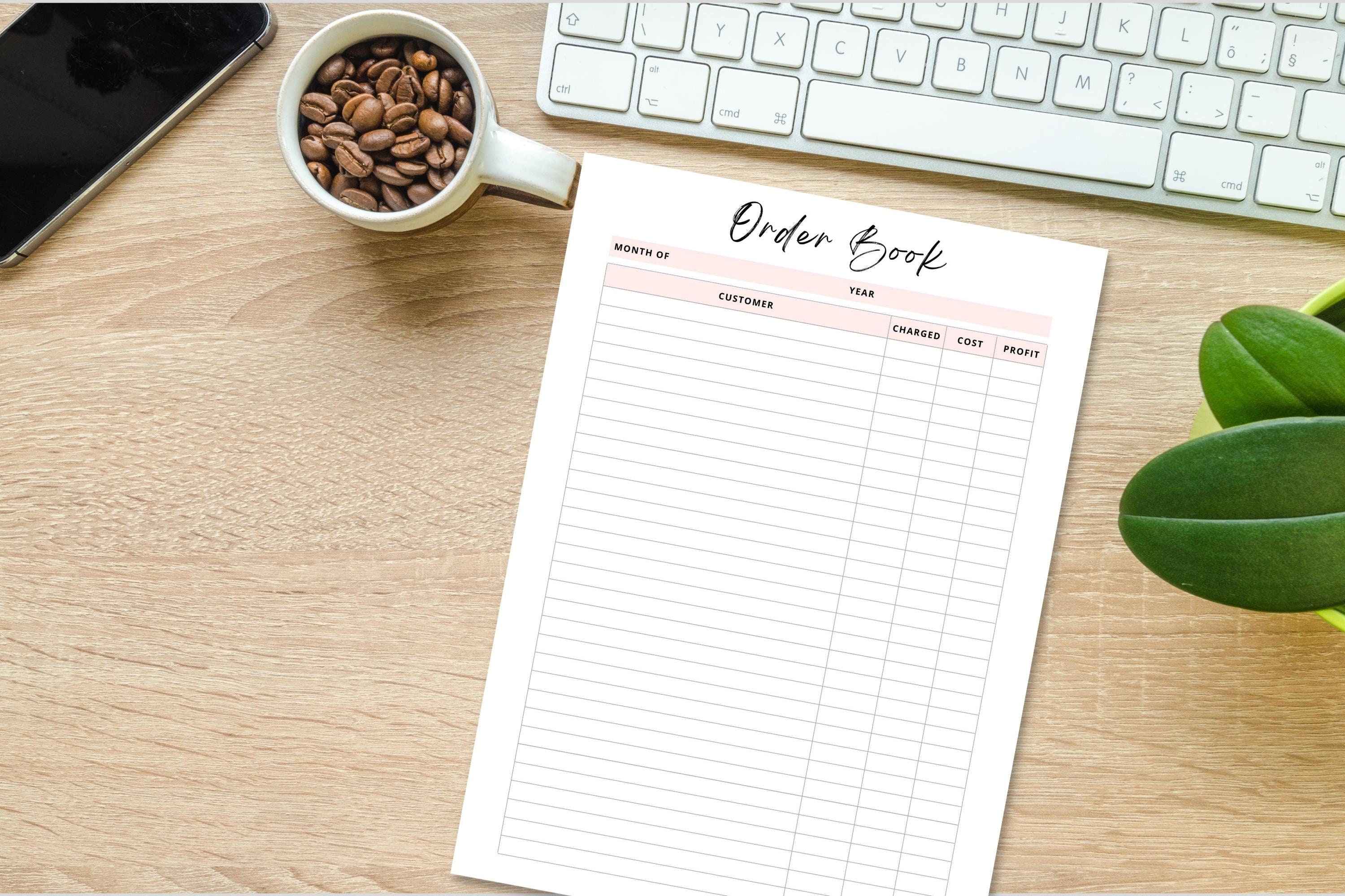 Printable Order Book Form. Printable Crafters Sales Tracker. Small ...