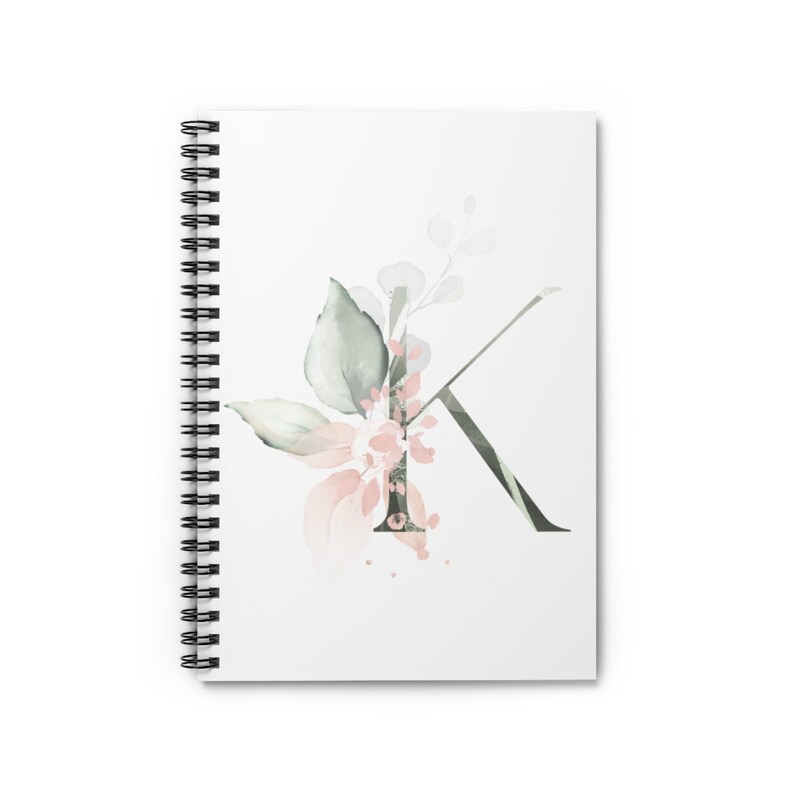 Floral Stationery. Monogram Spiral Notebook. Watercolor Flower Spiral ...