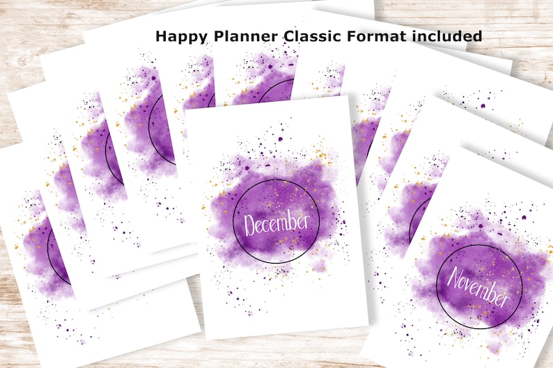 Purple Agenda Monthly Cover Pages. Printable Monthly Planner Covers ...