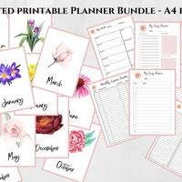 Printable A4 and US Letter Monthly Planner, Minimal Undated Monthly ...