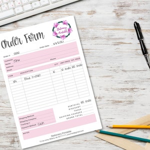 Custom Order Form Template for Canva. Pink Printable Crafters Order ...