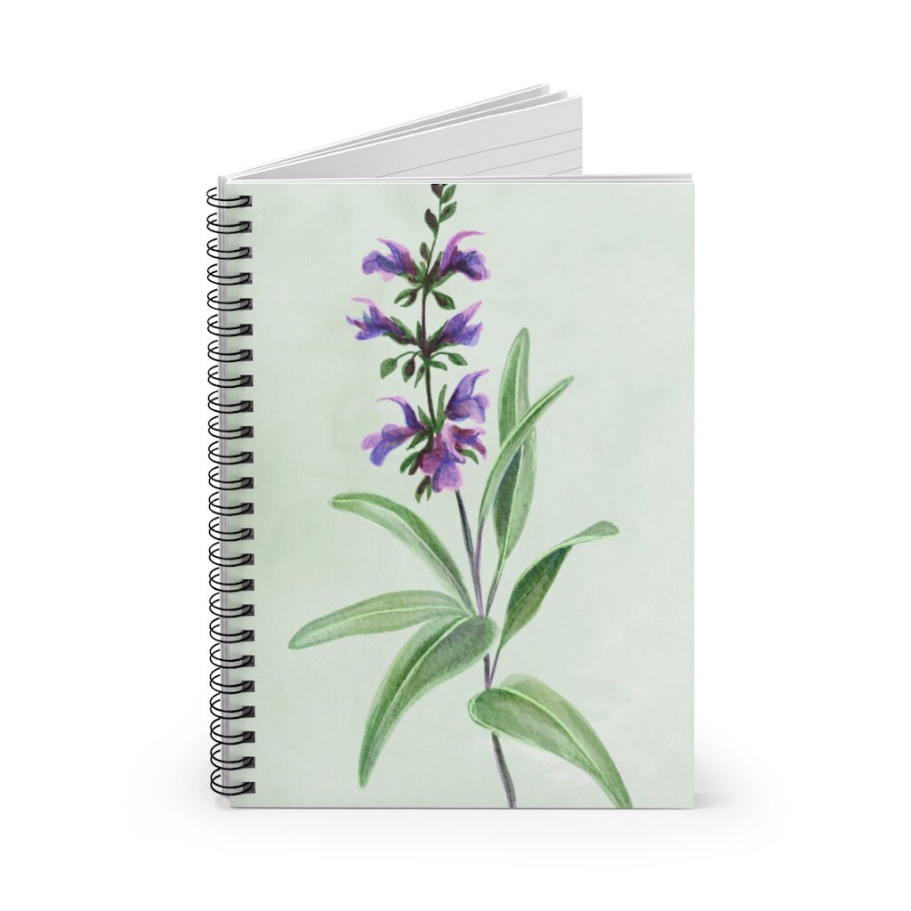 Watercolor Flower Spiral Notebook.botanical Spiral Journal. Romantic ...