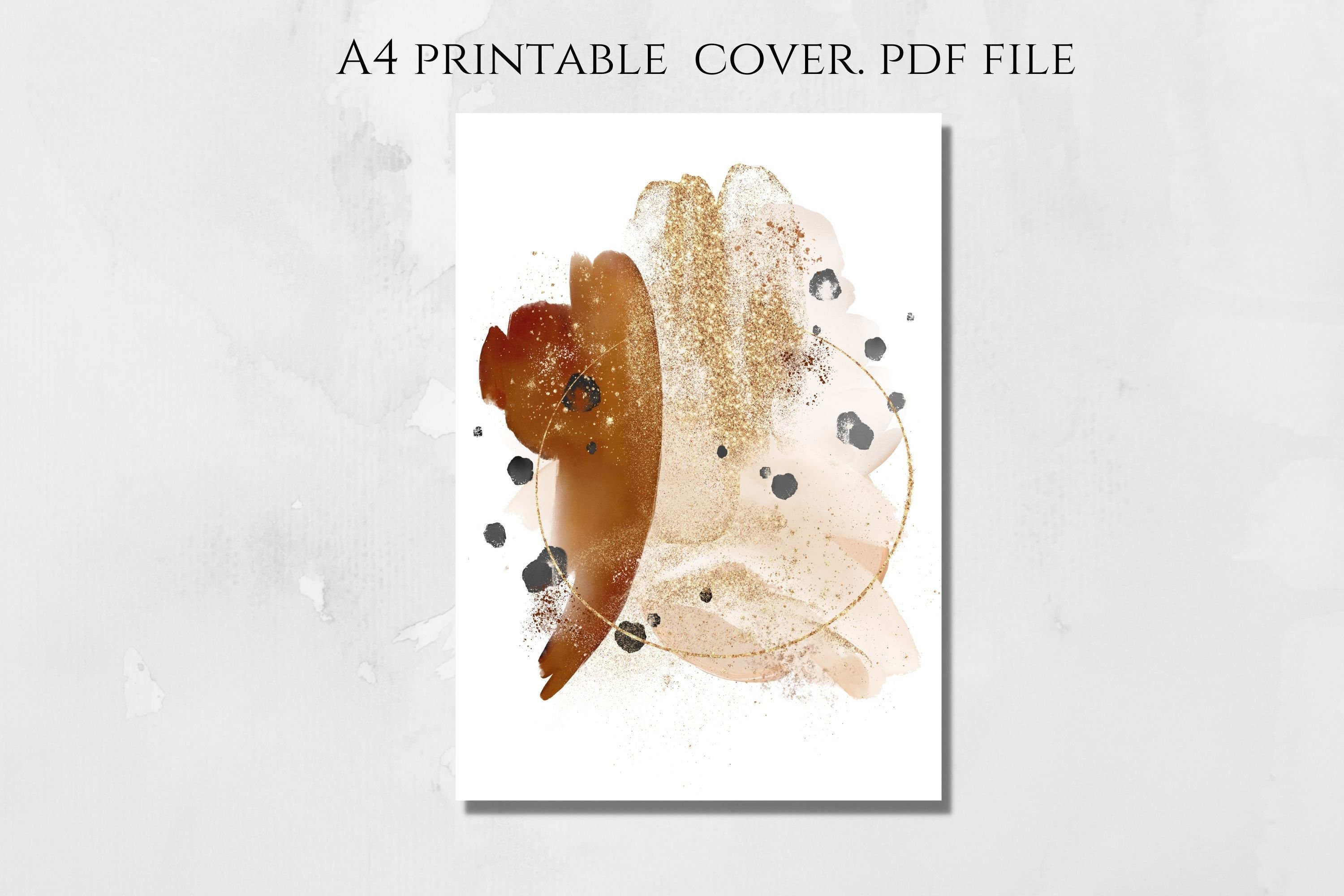 A4 Neutral Watercolor Cover Page. Printable Cover. Instant Download - Etsy