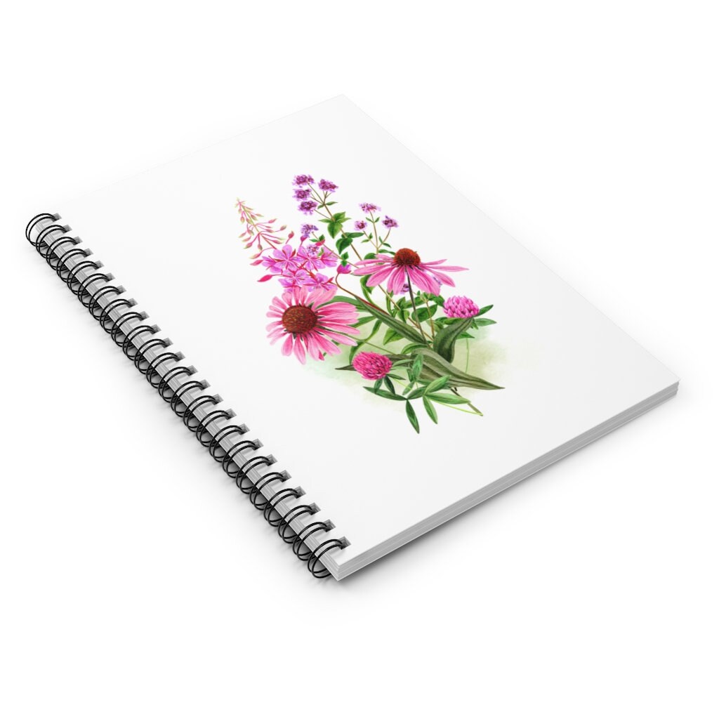 Watercolor Flower Spiral Notebook.colorful Bouquet Spiral Journal ...