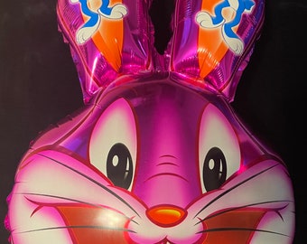 Rabbit Head Balloons Easter Bunnies Mylar Foil Made in USA 35" and 16 ...